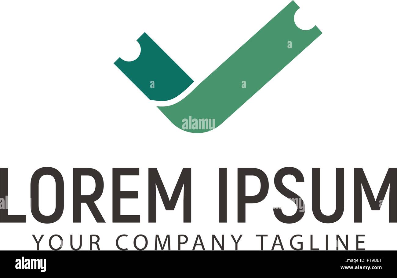 check mark ticket logo design concept template Stock Vector Image & Art ...