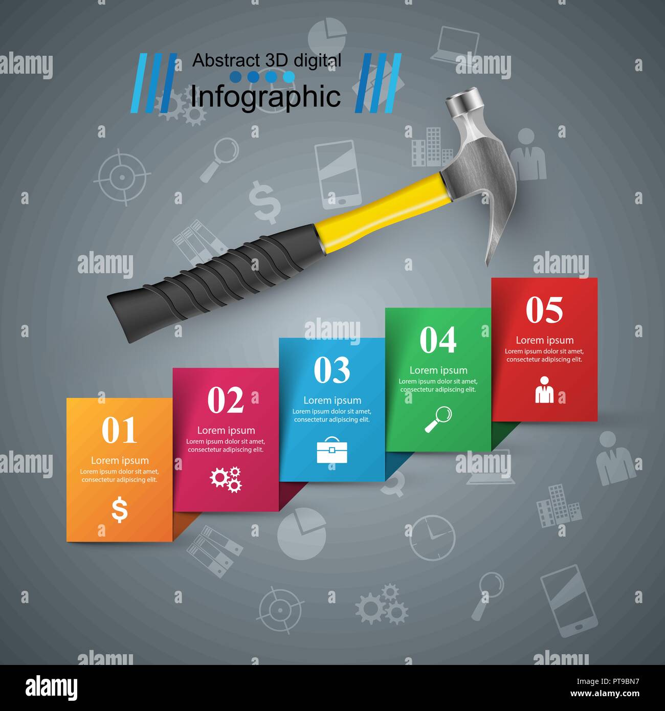Hammer, screwdriver, repair icon. Business infographic Stock Vector ...