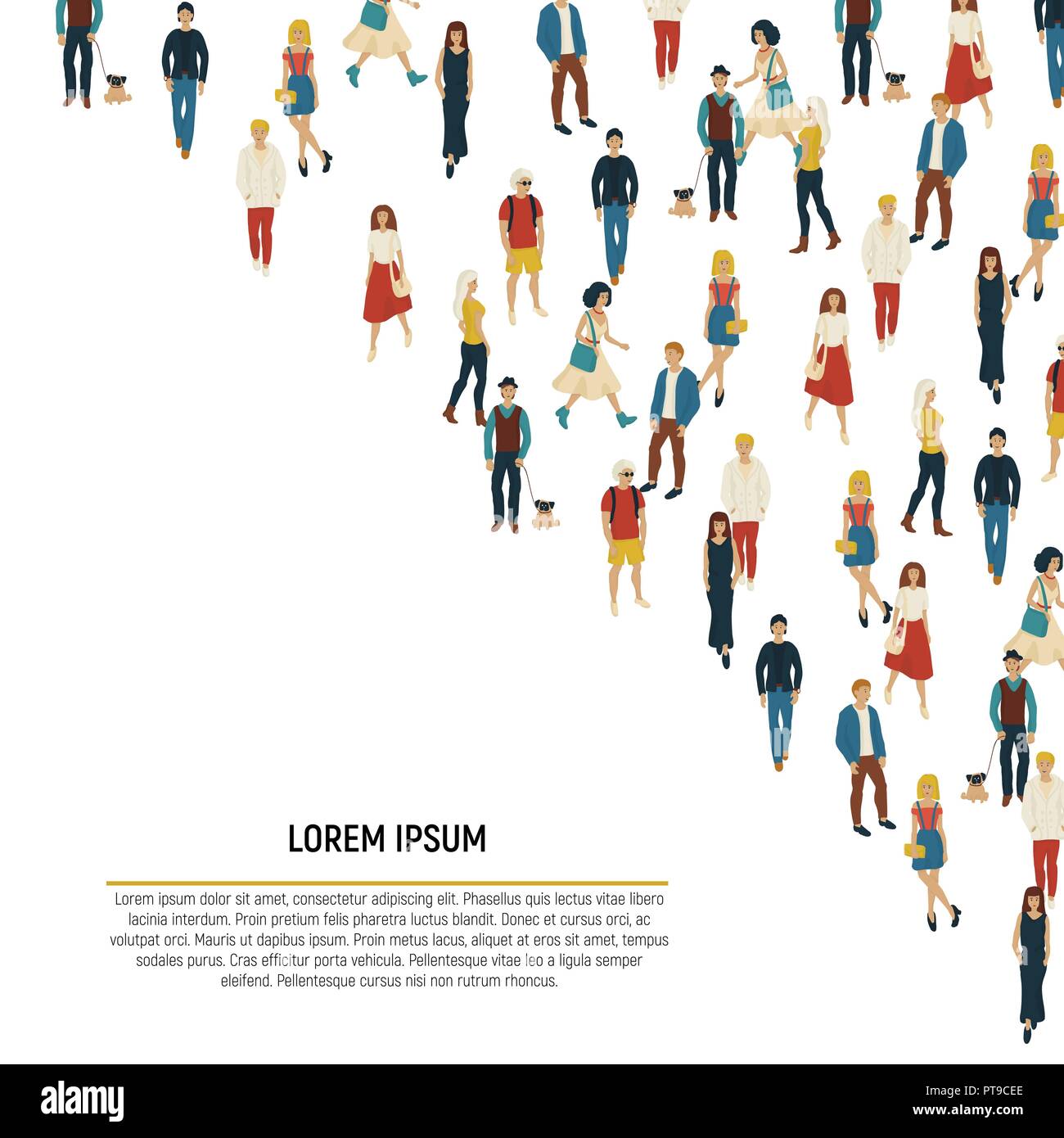 Cartoon illustration large crowd community hi-res stock photography and ...