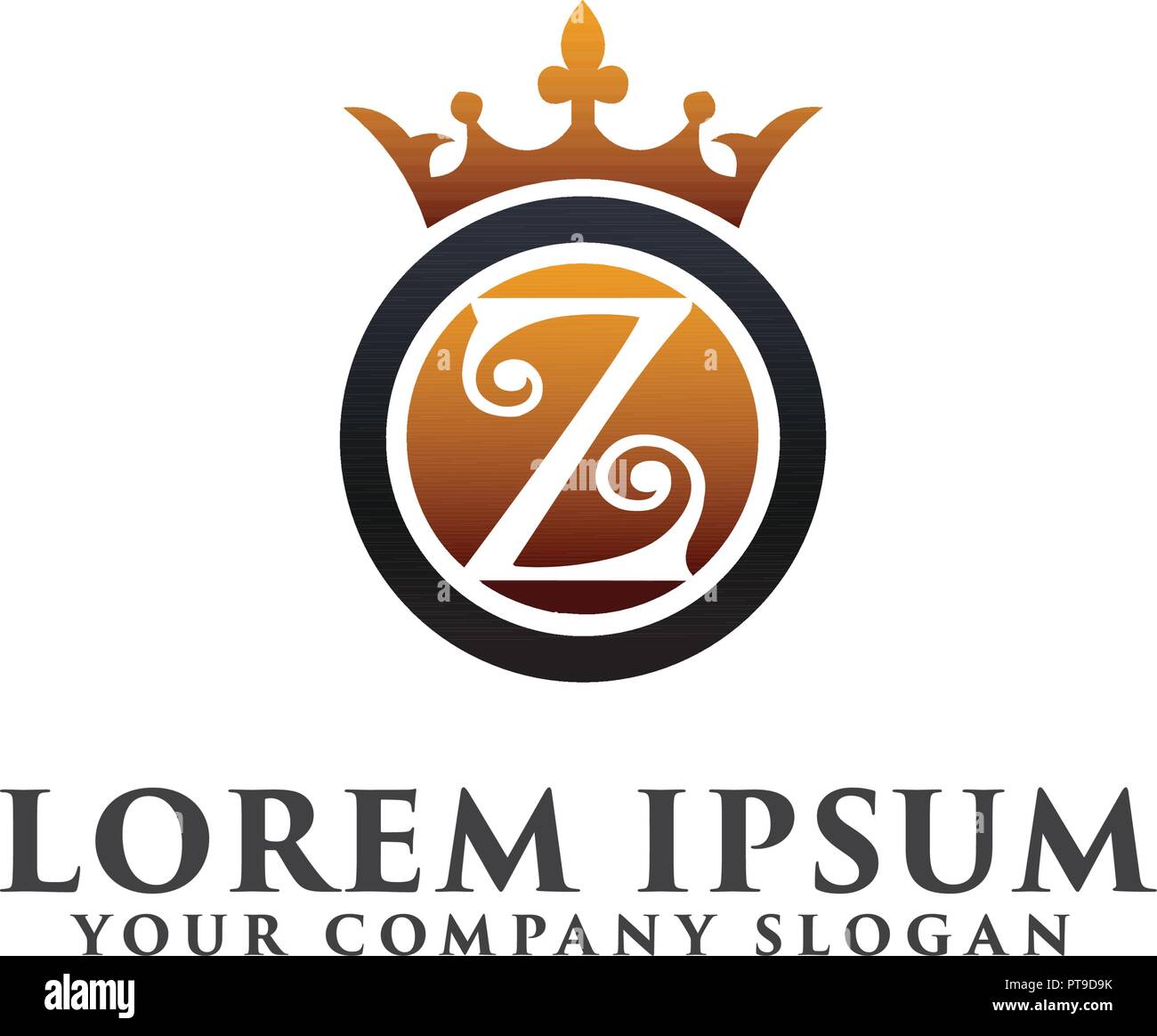 Luxury Letter Z with crown Logo design concept template Stock Vector ...