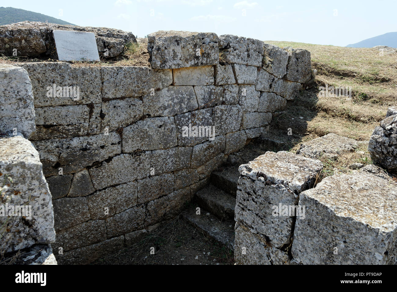 Entrance steps leading to the 4th century BC Ancient Greek theatre at ...