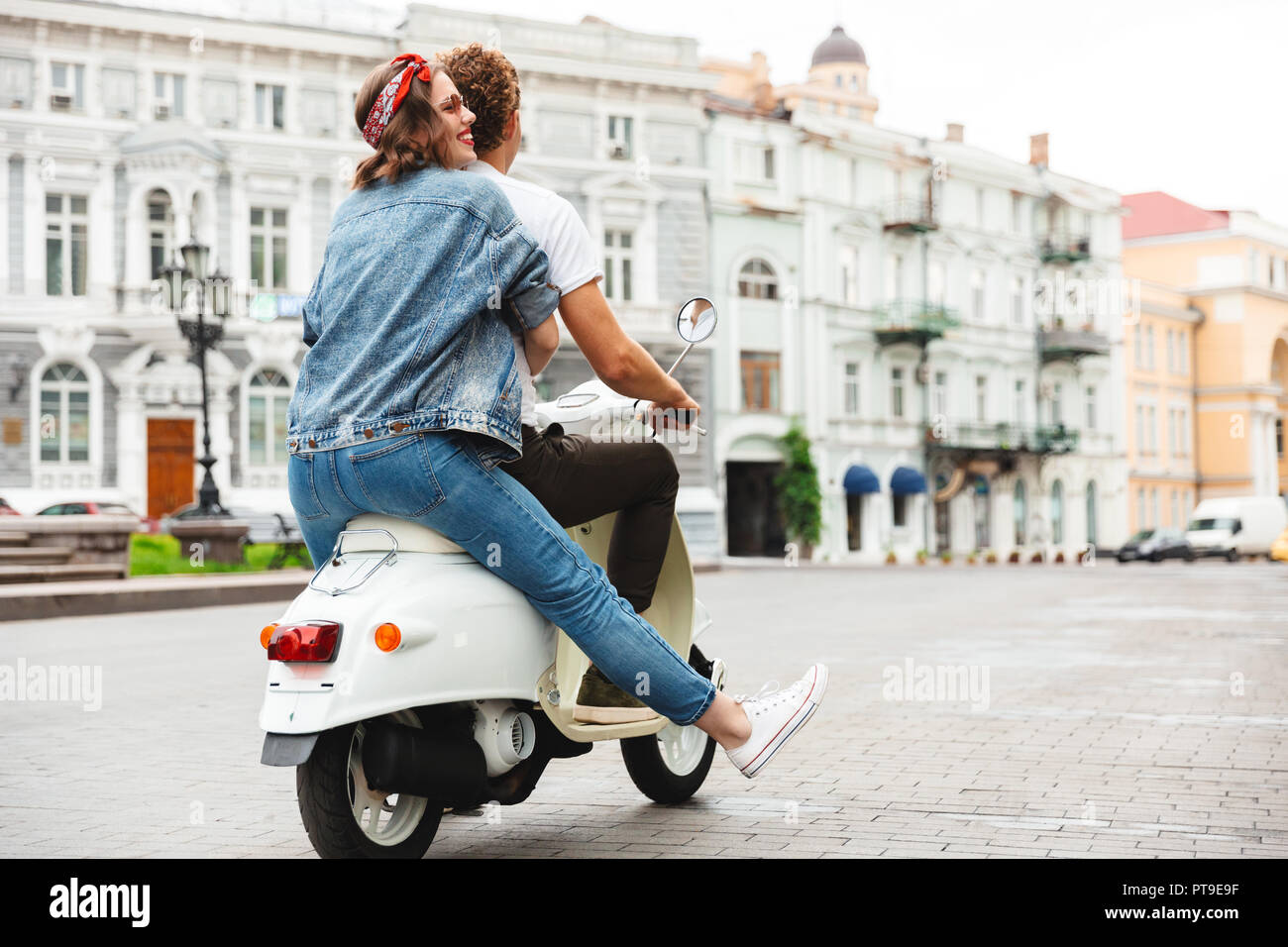 Woman riding on back motorcycle hi-res stock photography and images - Alamy