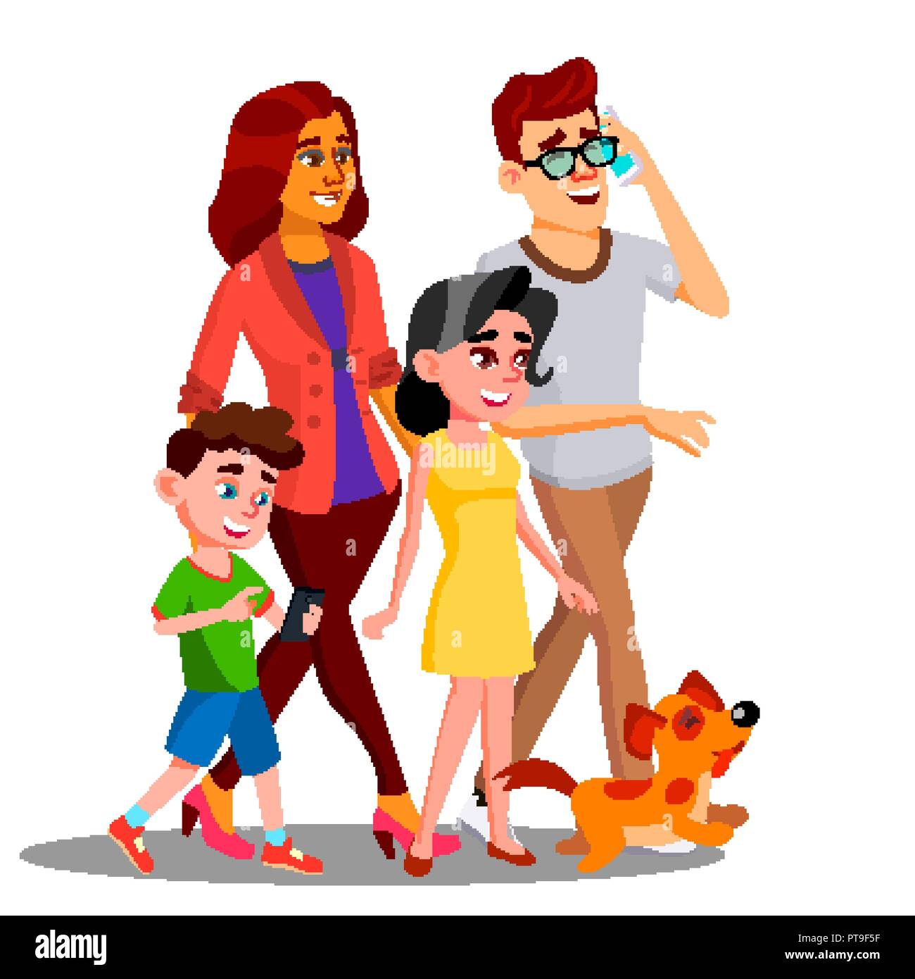 Cartoon Family Walking Family Walking Png Images | PNGEgg