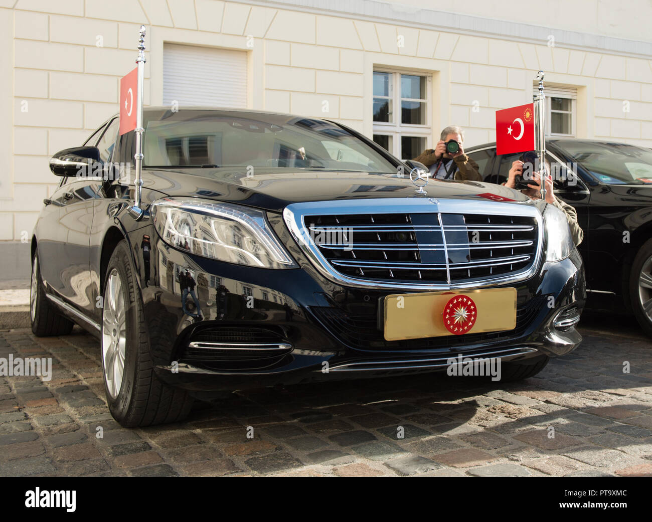 Feature - The limousine of the Turkish President is parked on the ...