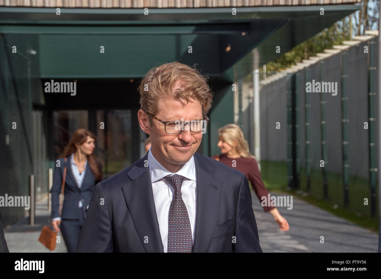 Minister Sander Dekker Leaving At Almere The Netherlands 2018. Opening ...