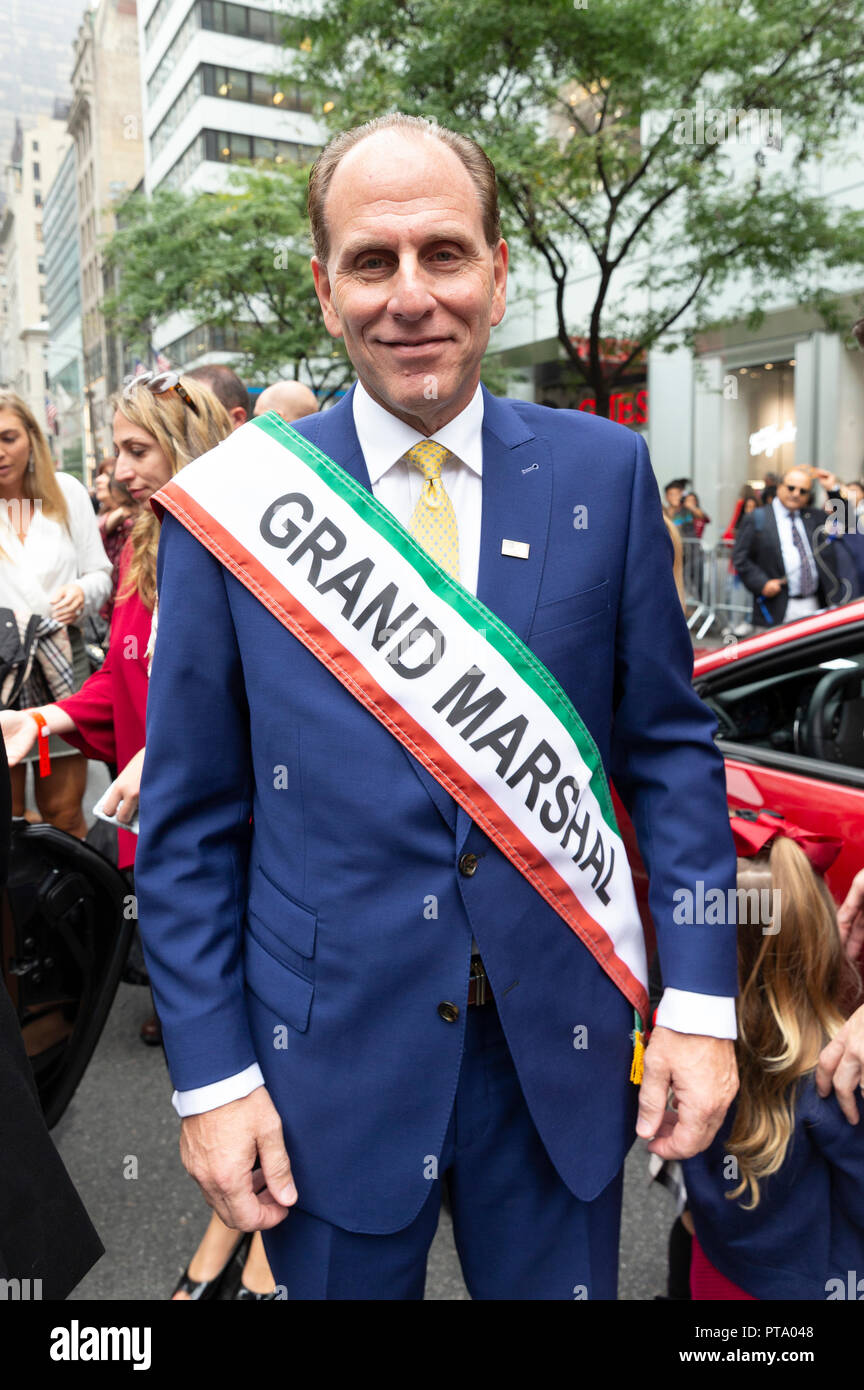 New York, USA - October 8, 2018: Grand marshal Guy Chiarello attends ...