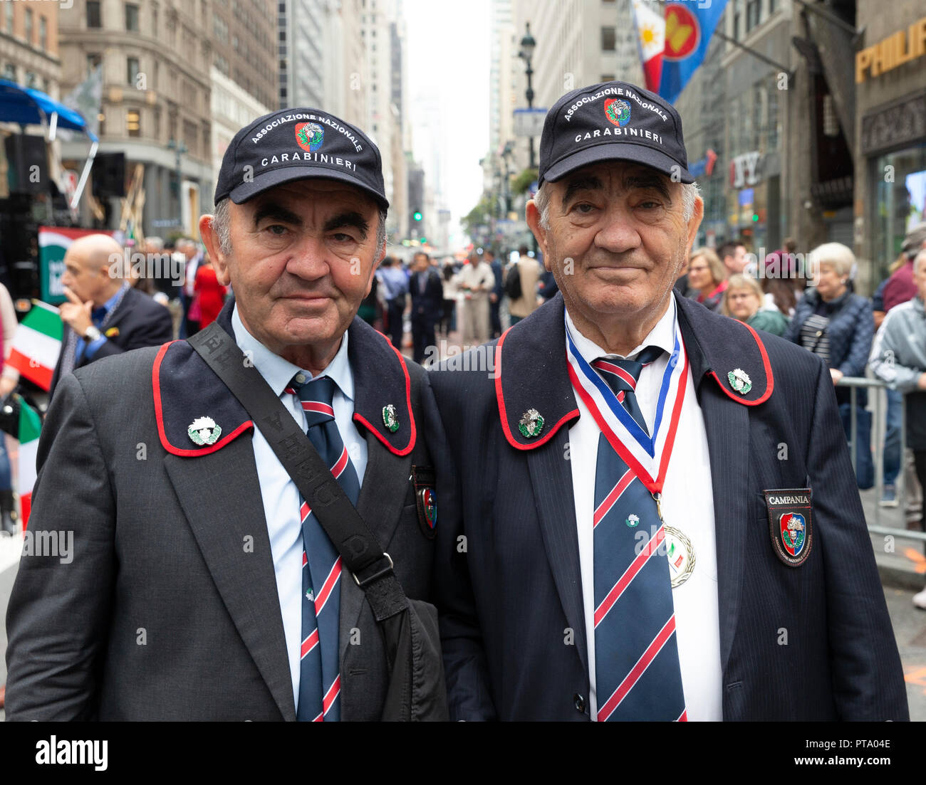 New York, USA - October 8, 2018: Retired Italien Carabinieri attend ...
