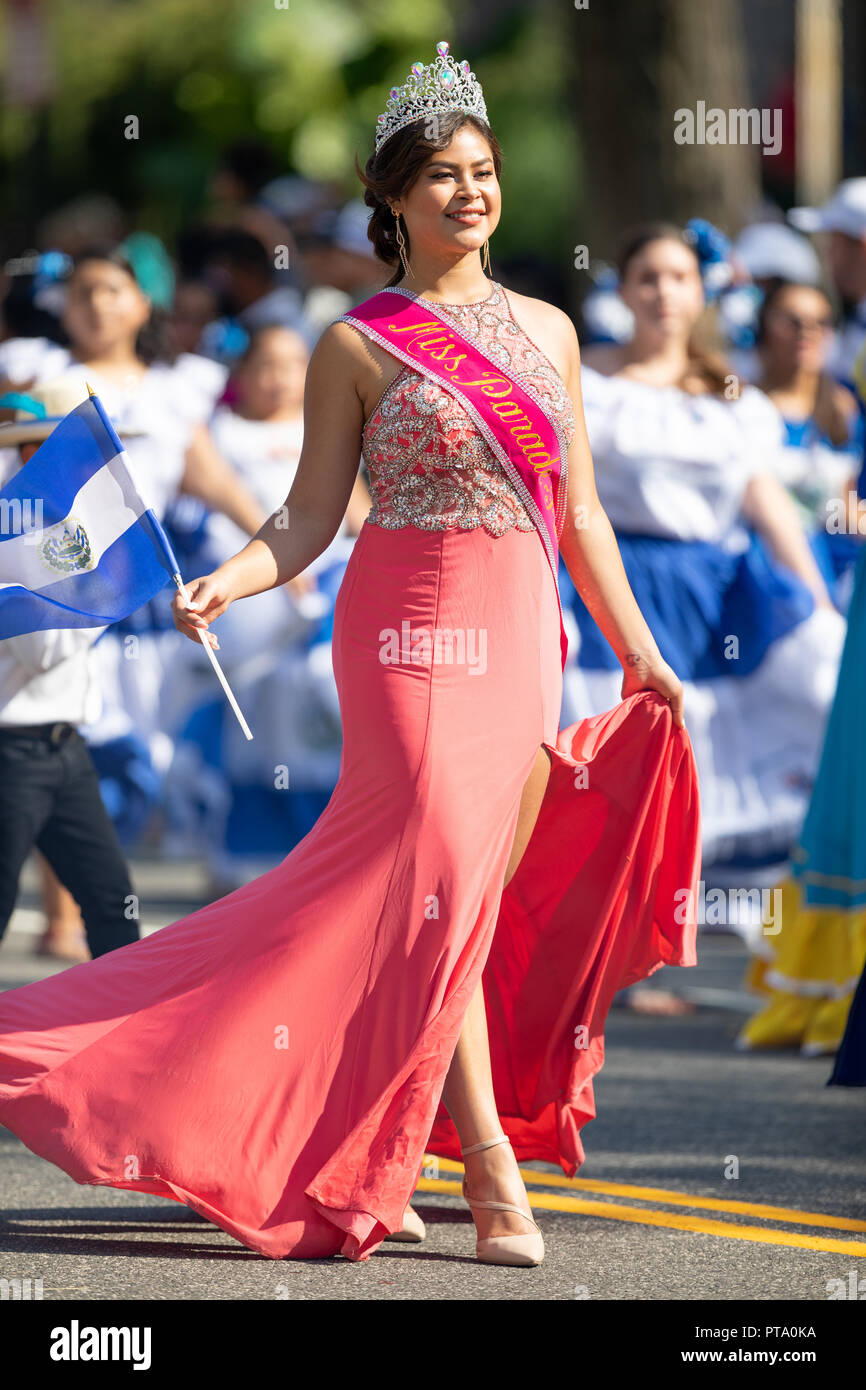 Washington, D.C., USA - September 29, 2018: The Fiesta DC Parade, woman ...