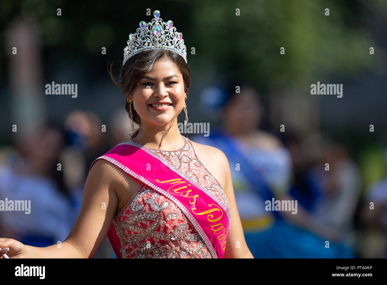 Washington, D.C., USA - September 29, 2018: The Fiesta DC Parade, woman ...