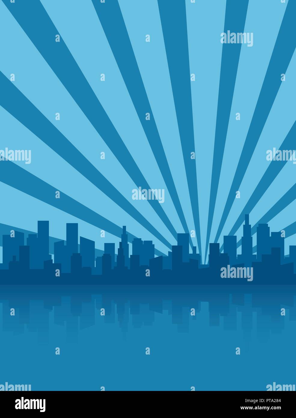 Deep blue city skyline silhouette Stock Vector Image & Art - Alamy