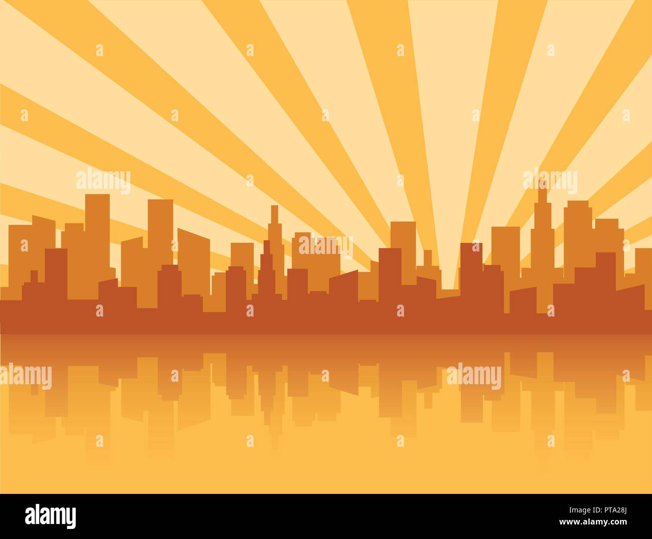 Orange city skyline silhouette Stock Vector Image & Art - Alamy