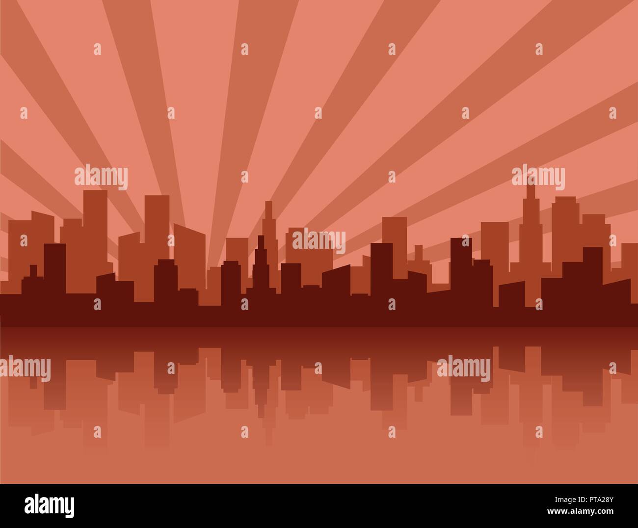 Red city skyline silhouette Stock Vector Image & Art - Alamy