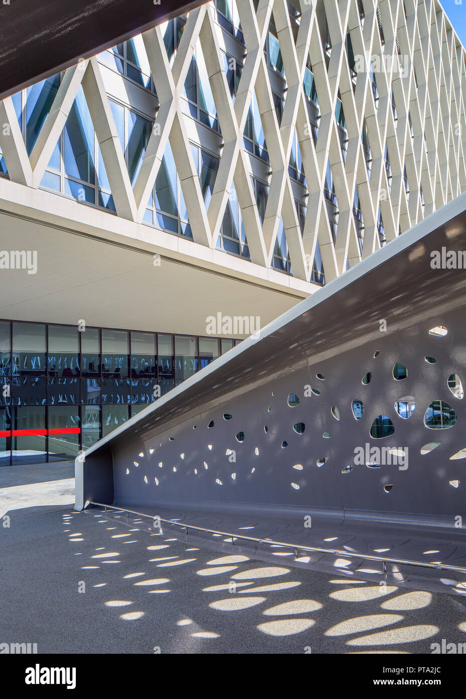 Details of modern architecture in the city center of Antwerp, Flanders ...