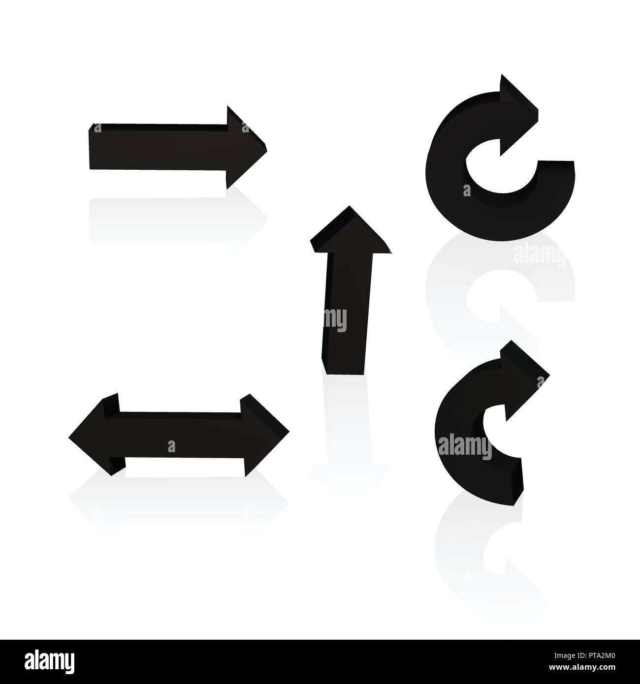 Black 3d arrows different hi-res stock photography and images - Alamy