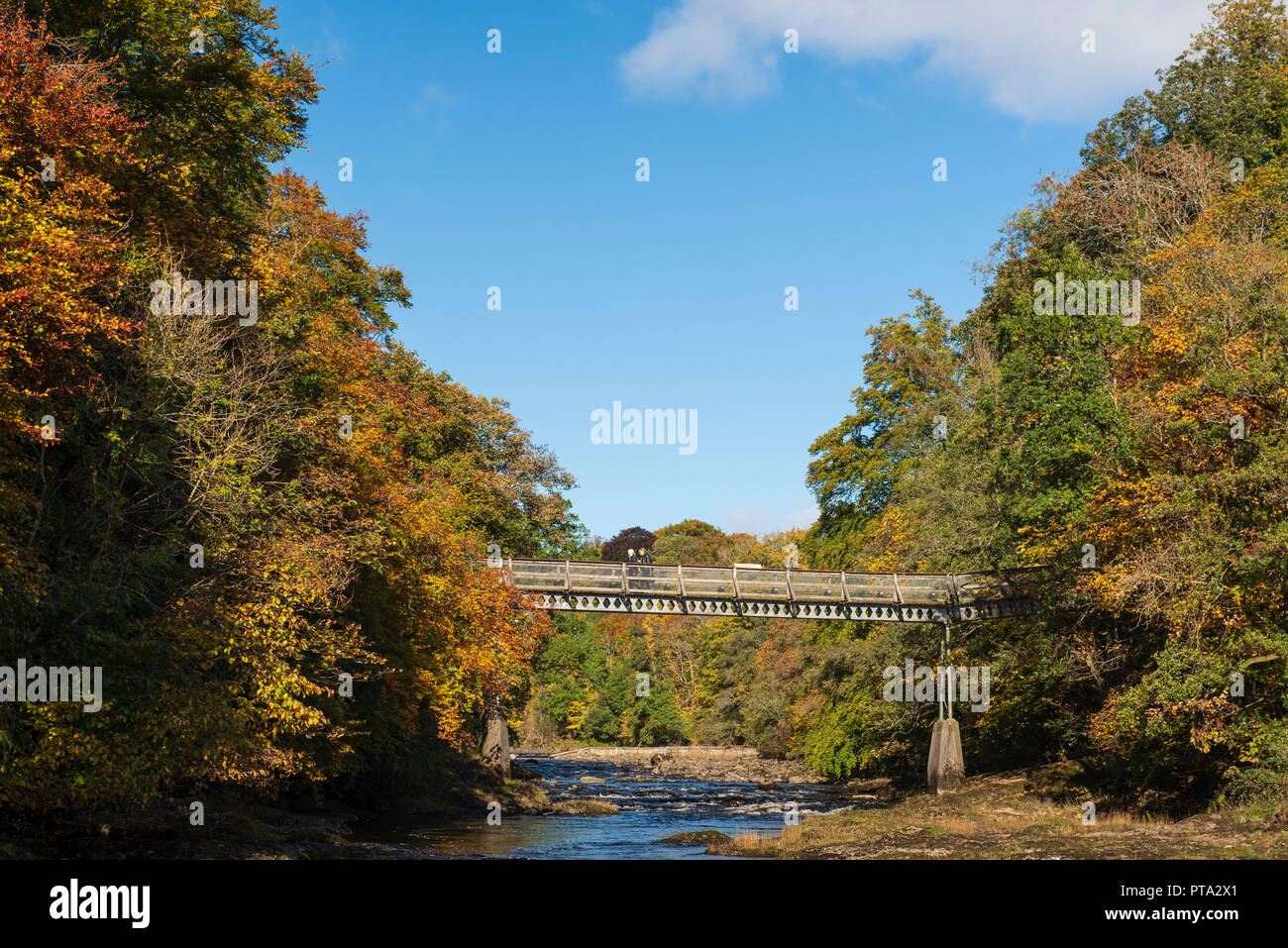 Autumn colours on the River Ericht, Blairgowrie, Perthshire, Scotland ...