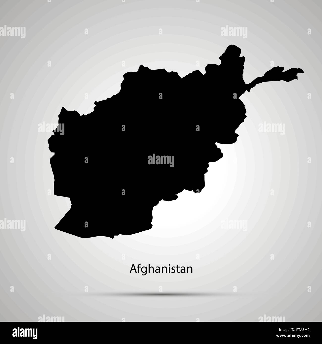Afghanistan map black silhouette Stock Vector Images - Alamy