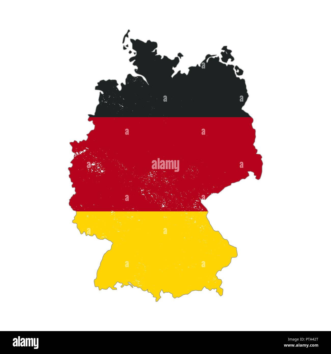 Germany country silhouette with flag on background on white Stock ...