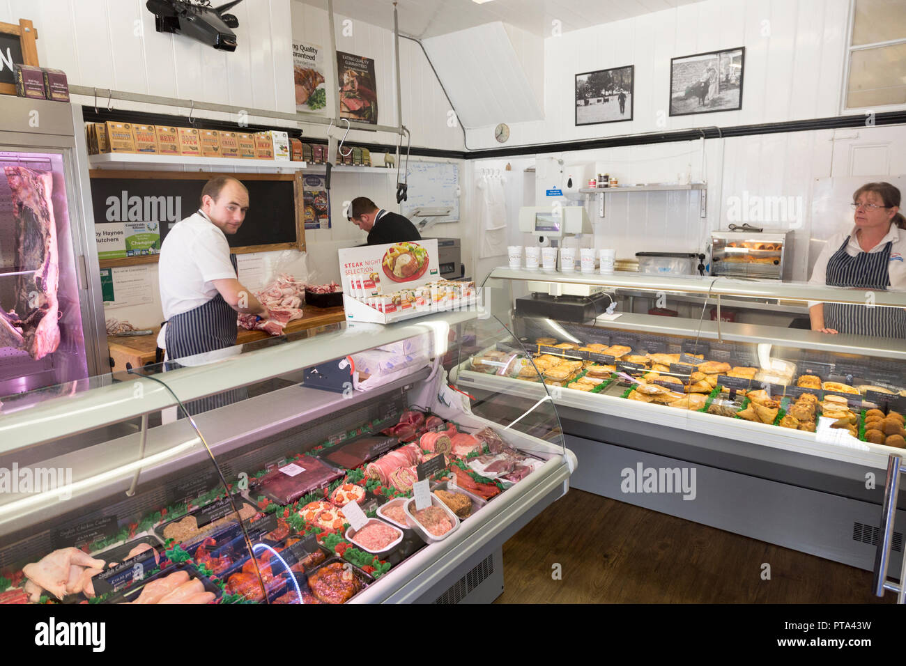 Inside traditional butcher's shop, Toby Haynes Family Butcher, Corsham ...