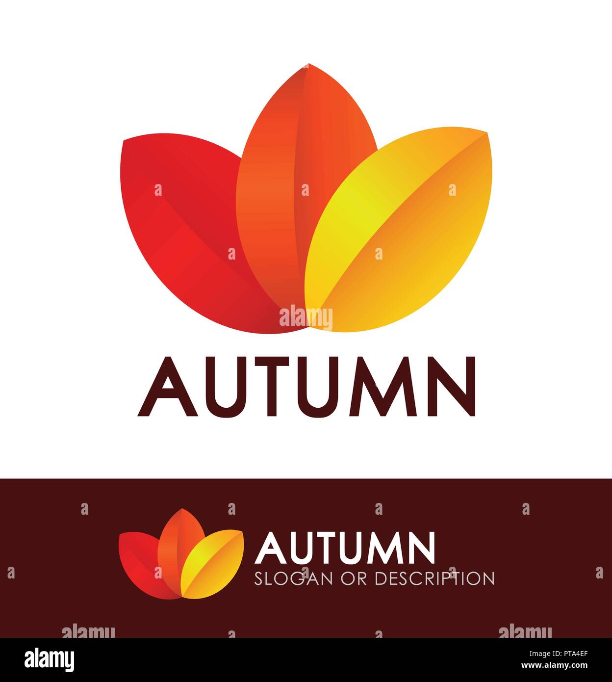 Style Logo with Autumn Leaves isolated on white and dark background ...
