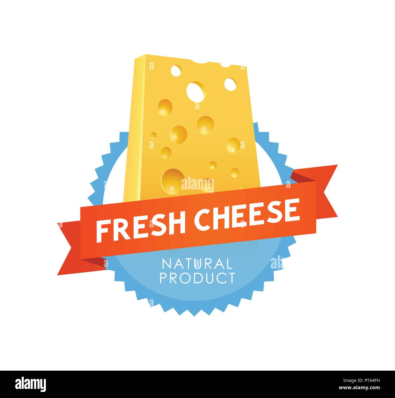 "FRESH CHEESE" - Modern Emblem with Slice of cheese. Vector Sign of ...