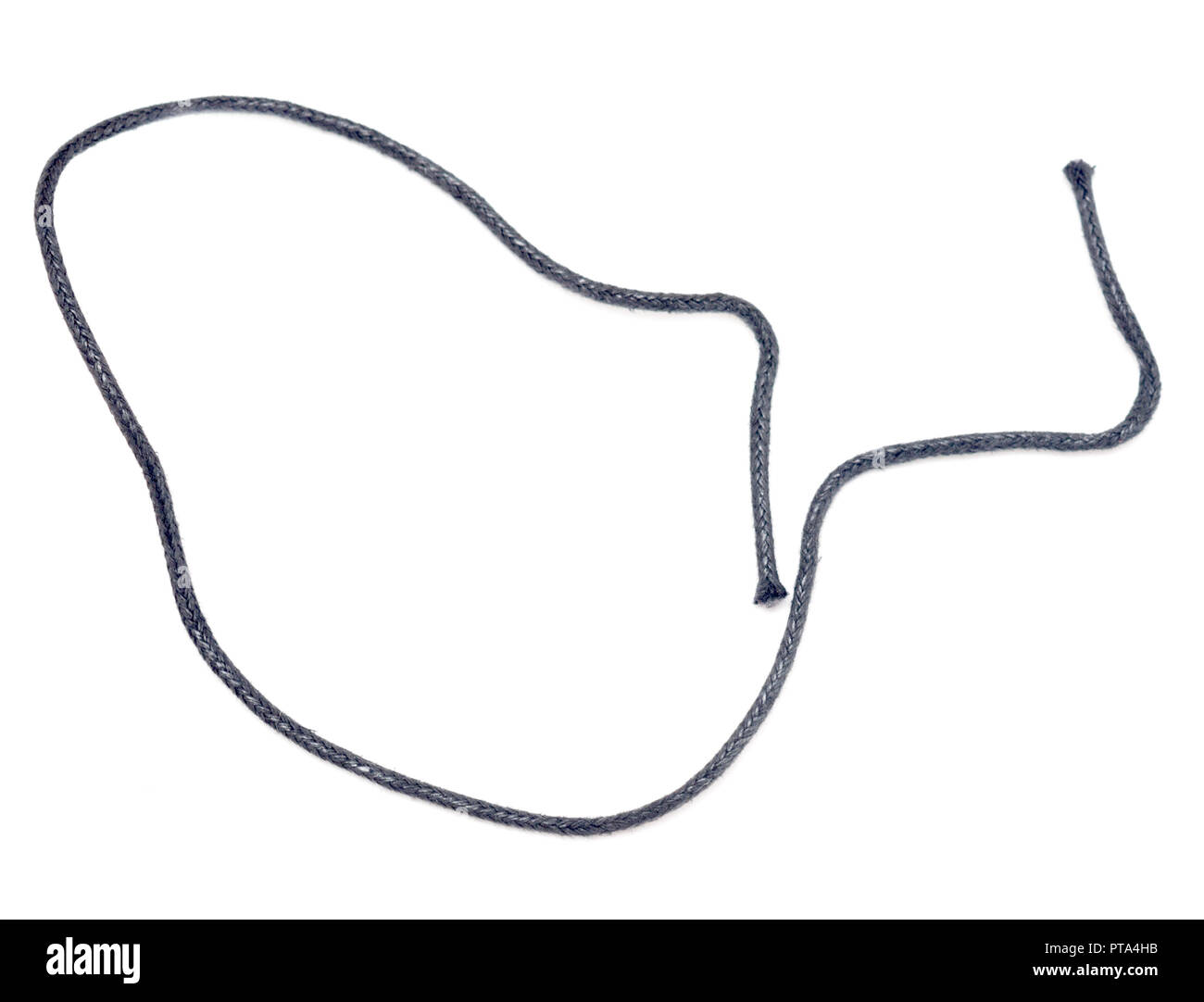 Black rope isolated on white background Stock Photo - Alamy
