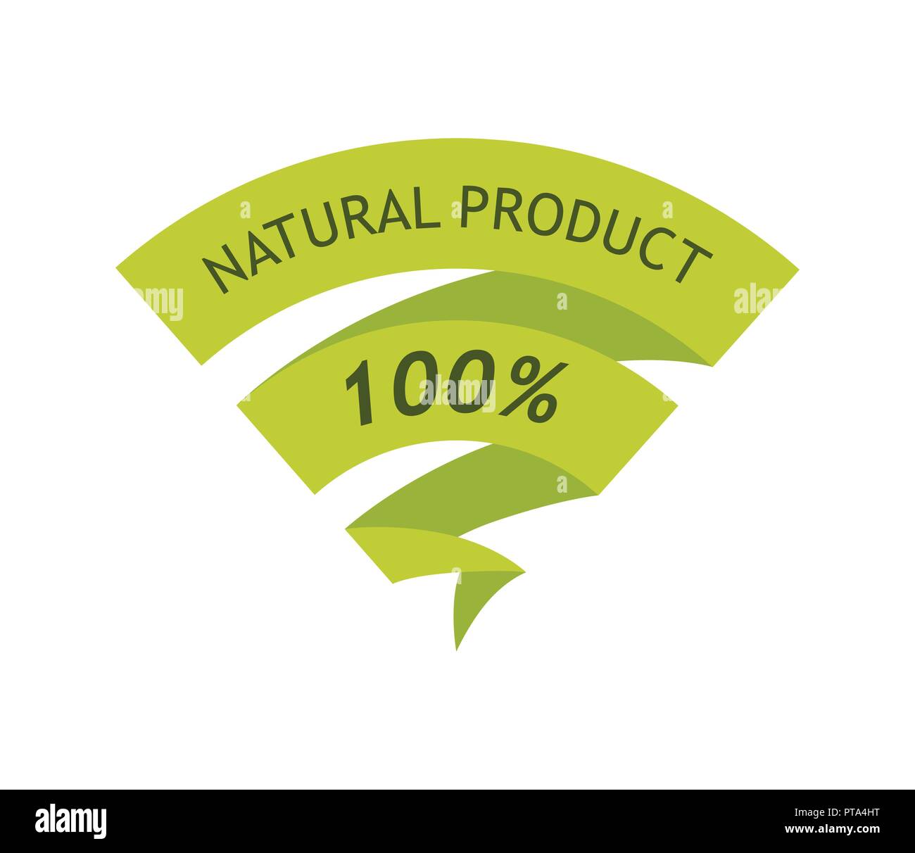 Bend with Caption Natural Product 100 percent on white background ...