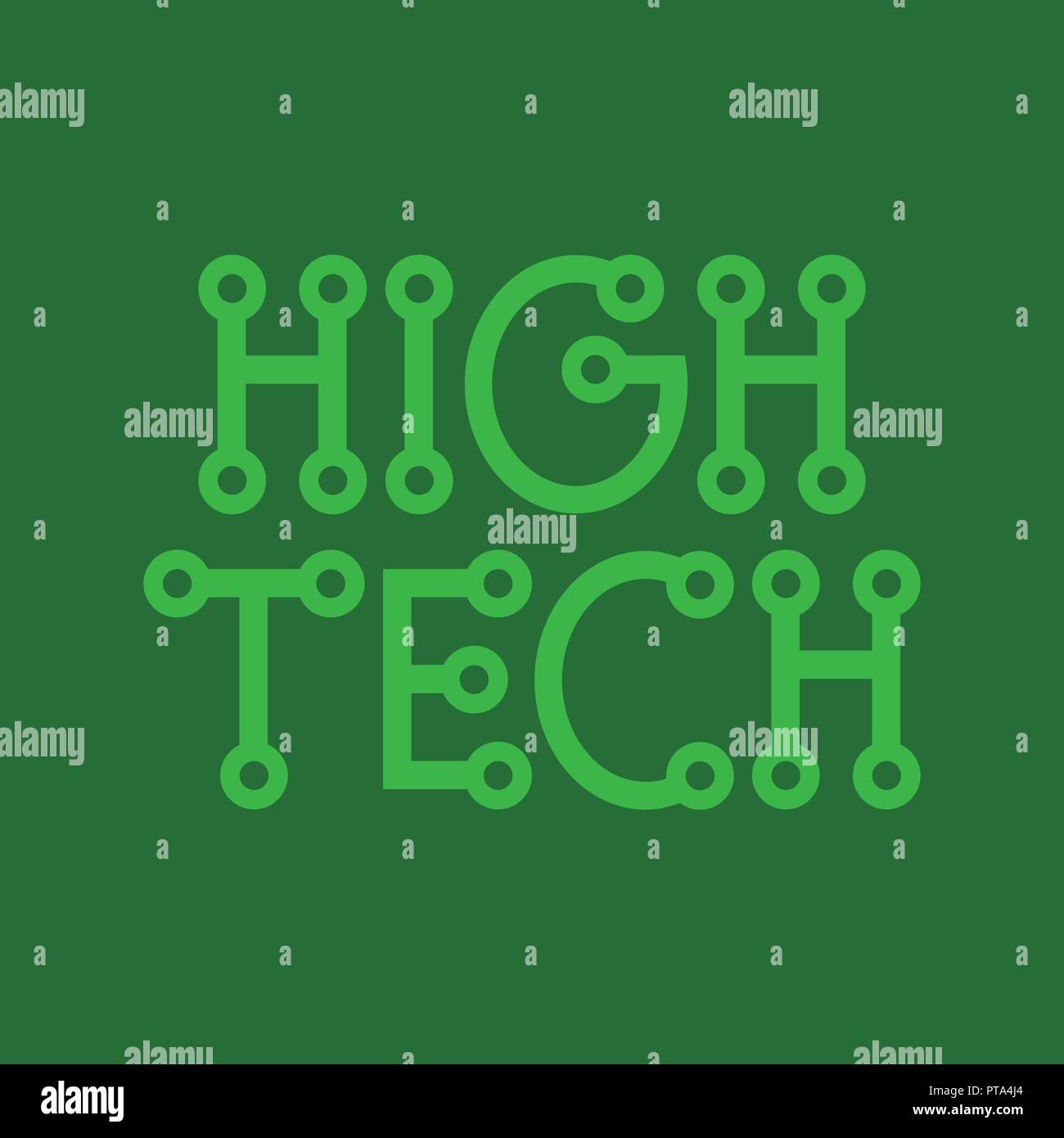 High Tech Logo from electronic components track. Vector Illustration in ...
