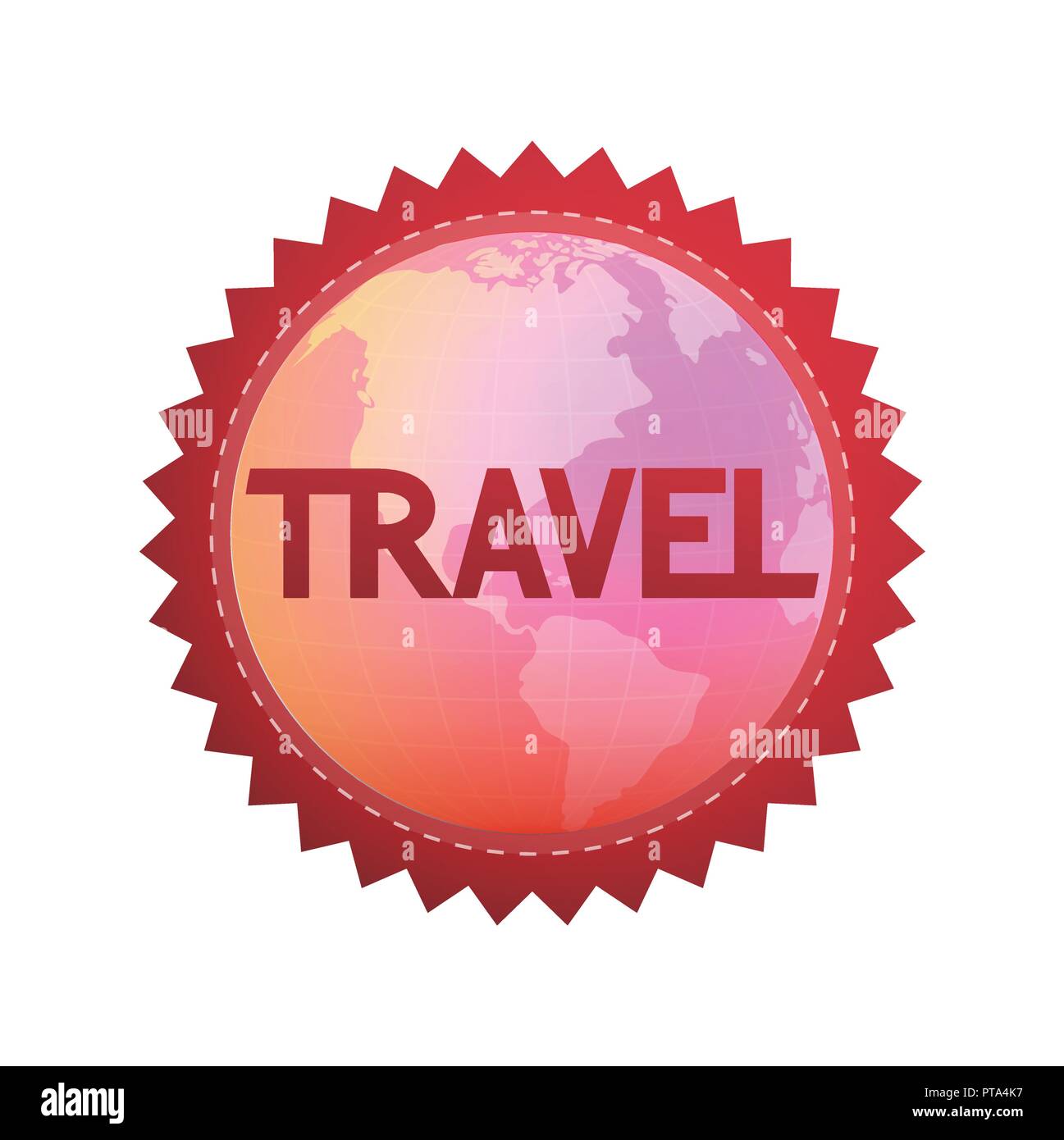 Logo for Travel Company. Round Emblem with Globe and Caption ...