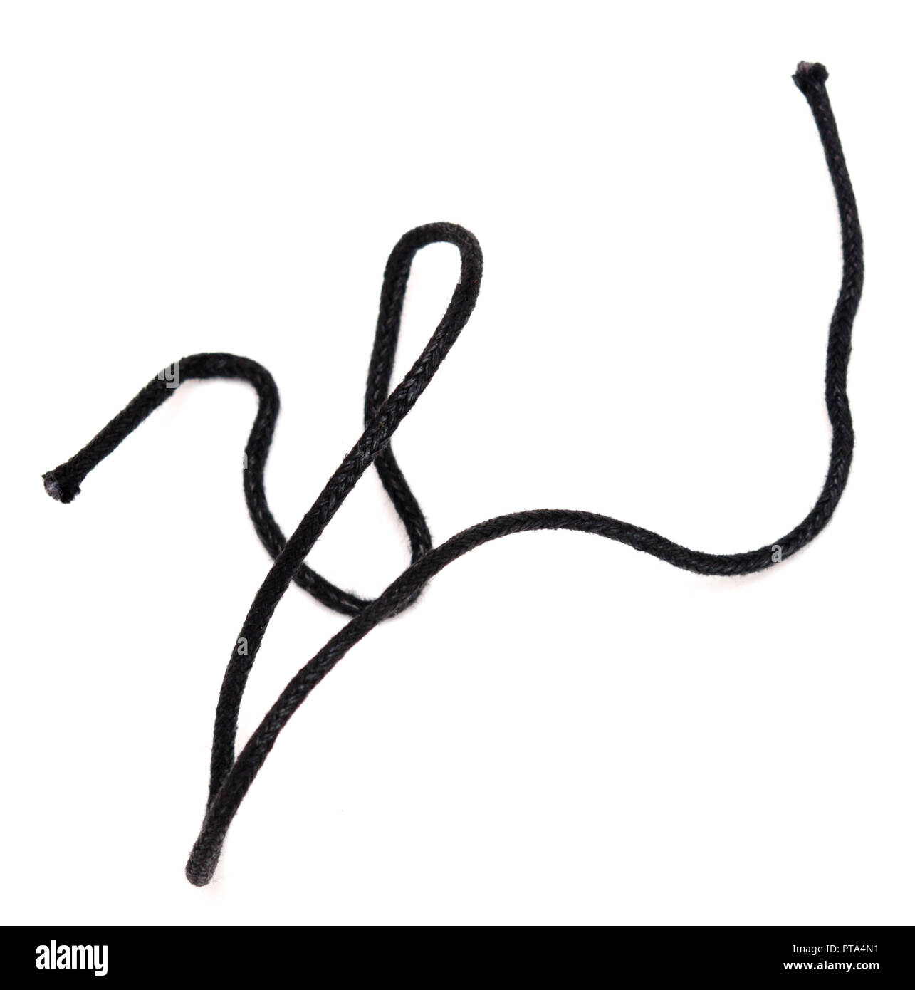 Black rope isolated on white background Stock Photo - Alamy