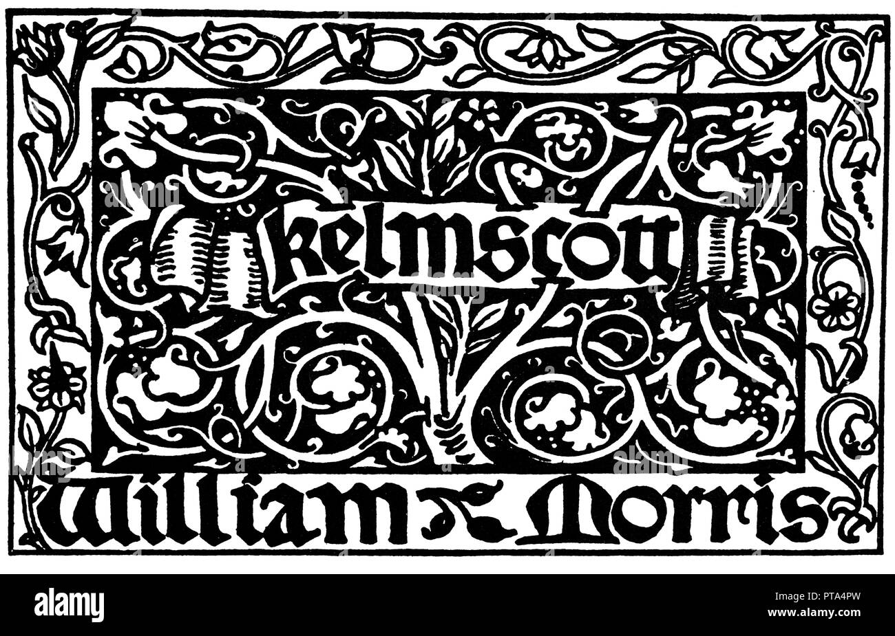Kelmscott Press Mark, 1891 trademark for the publishing house ...