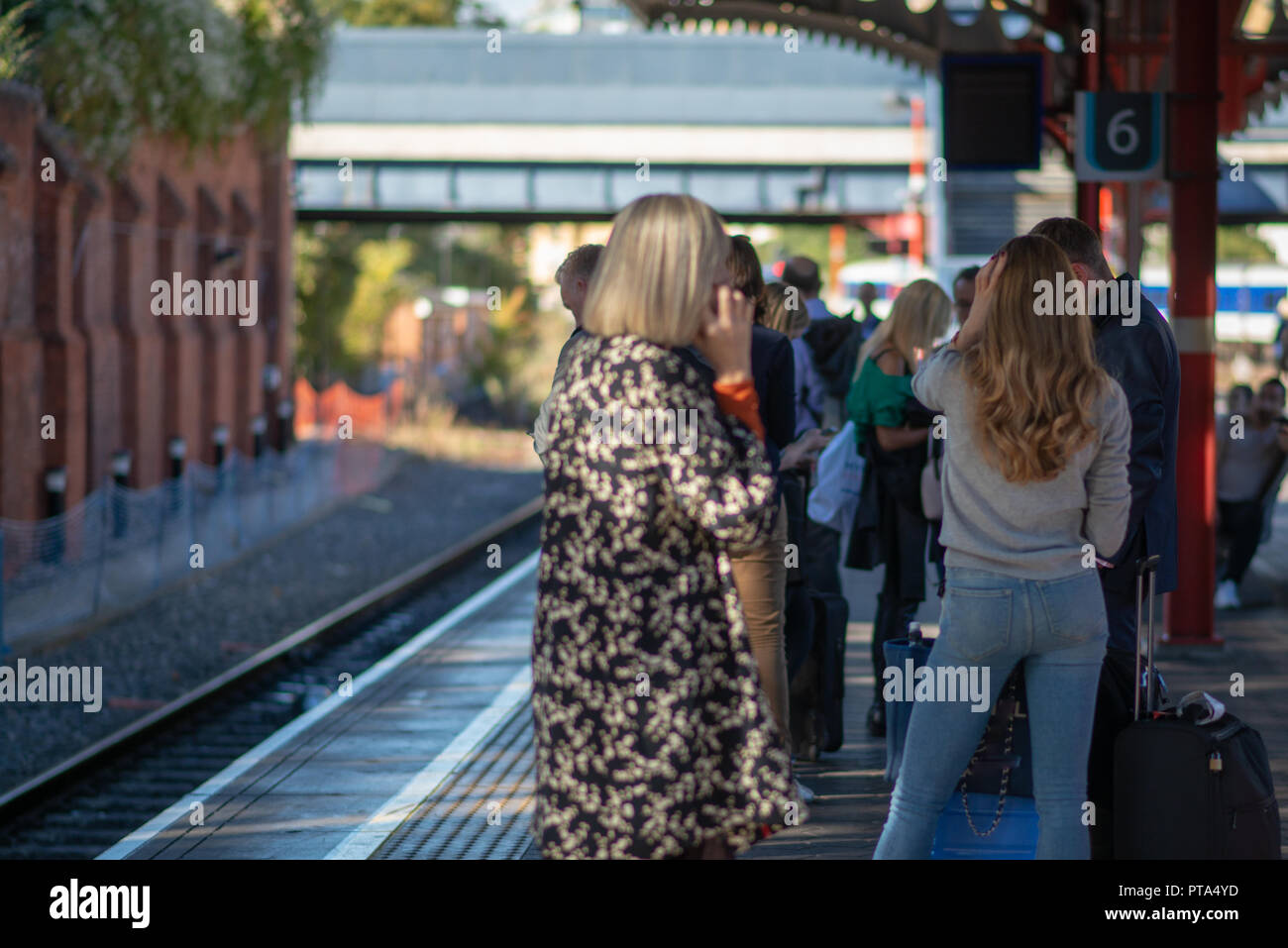 Passengers waiting for a delayed train at Marylebone Station in Central ...