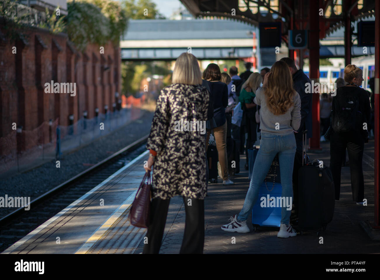 Passengers waiting for a delayed train at Marylebone Station in Central ...