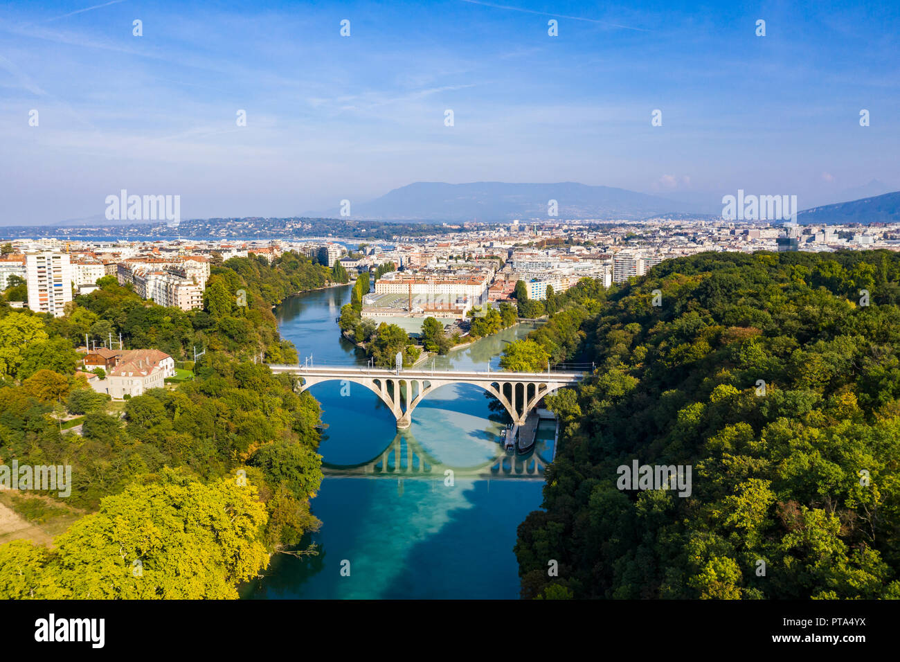 Aerial view arve rhone river hi-res stock photography and images - Alamy