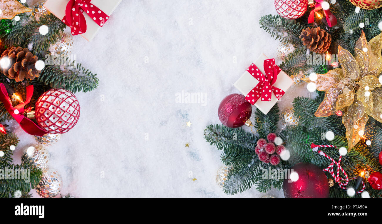 Christmas scene with snow Stock Photo - Alamy