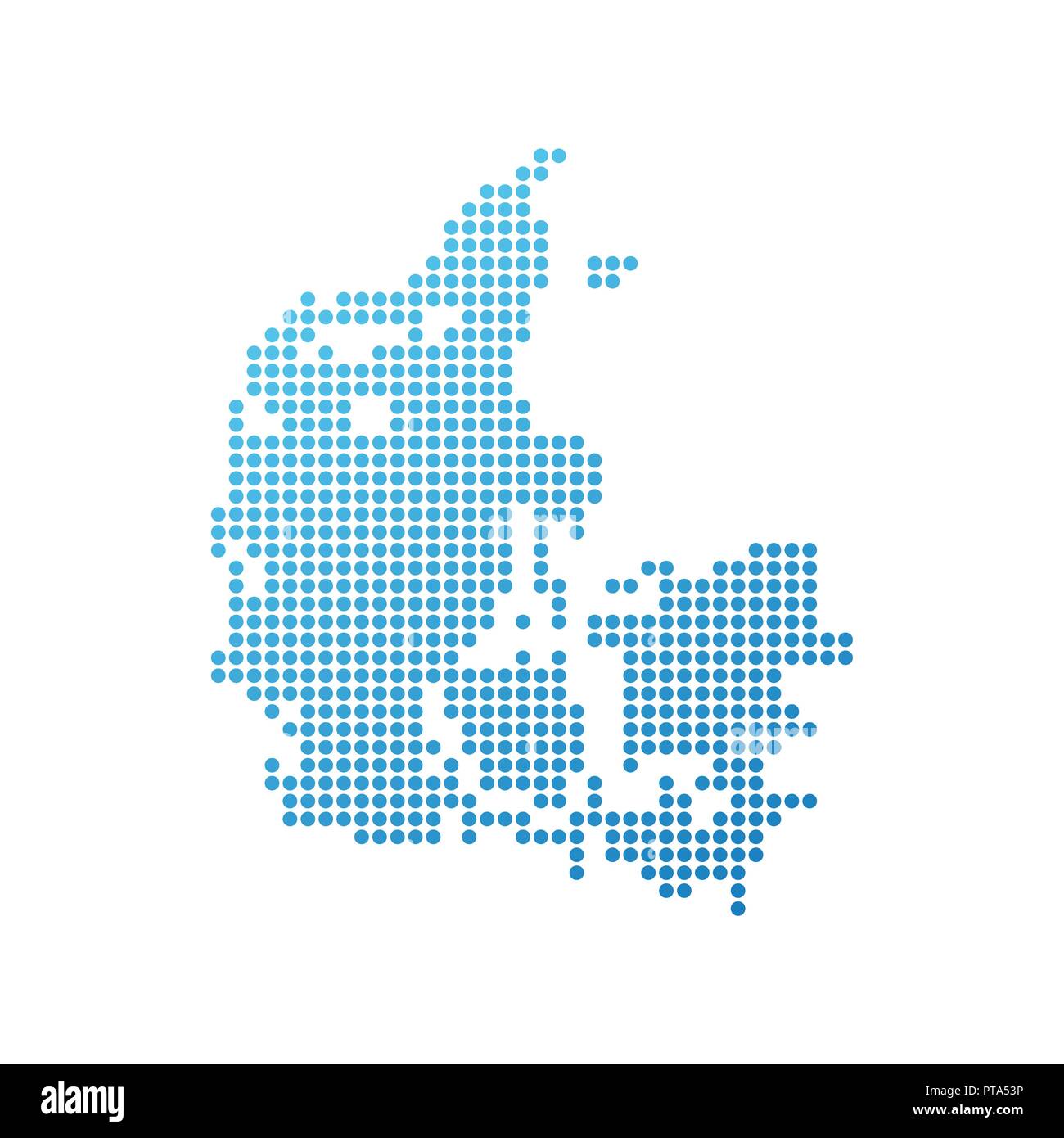 Map of Denmark, Vector Icon in blue modern style Stock Vector Image ...