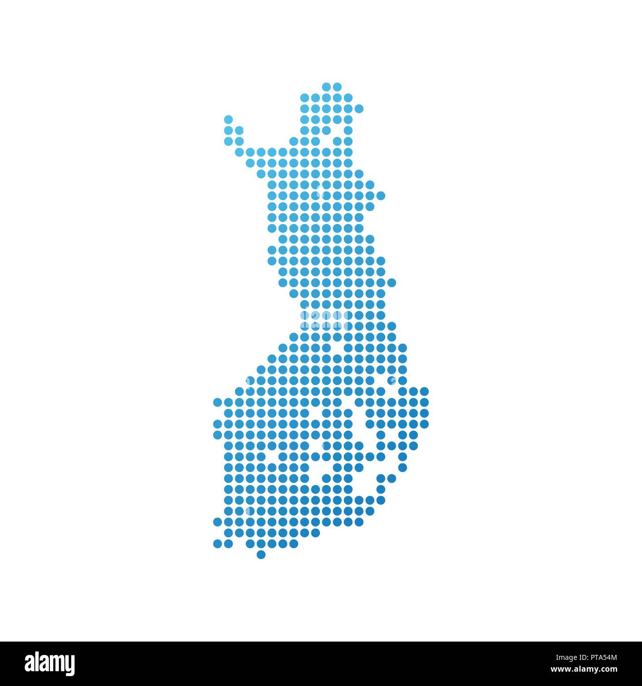 Map of Finland, Vector Icon in blue modern style Stock Vector Image ...
