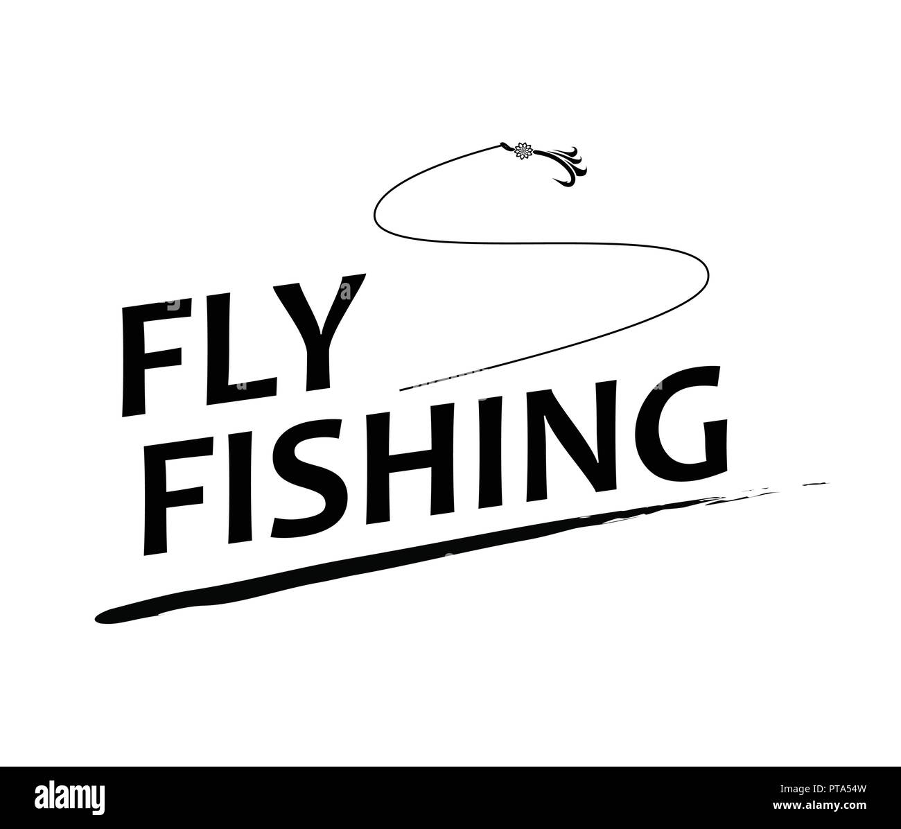 Fly Fishing, Label isolated on white background, Vector Illustration ...