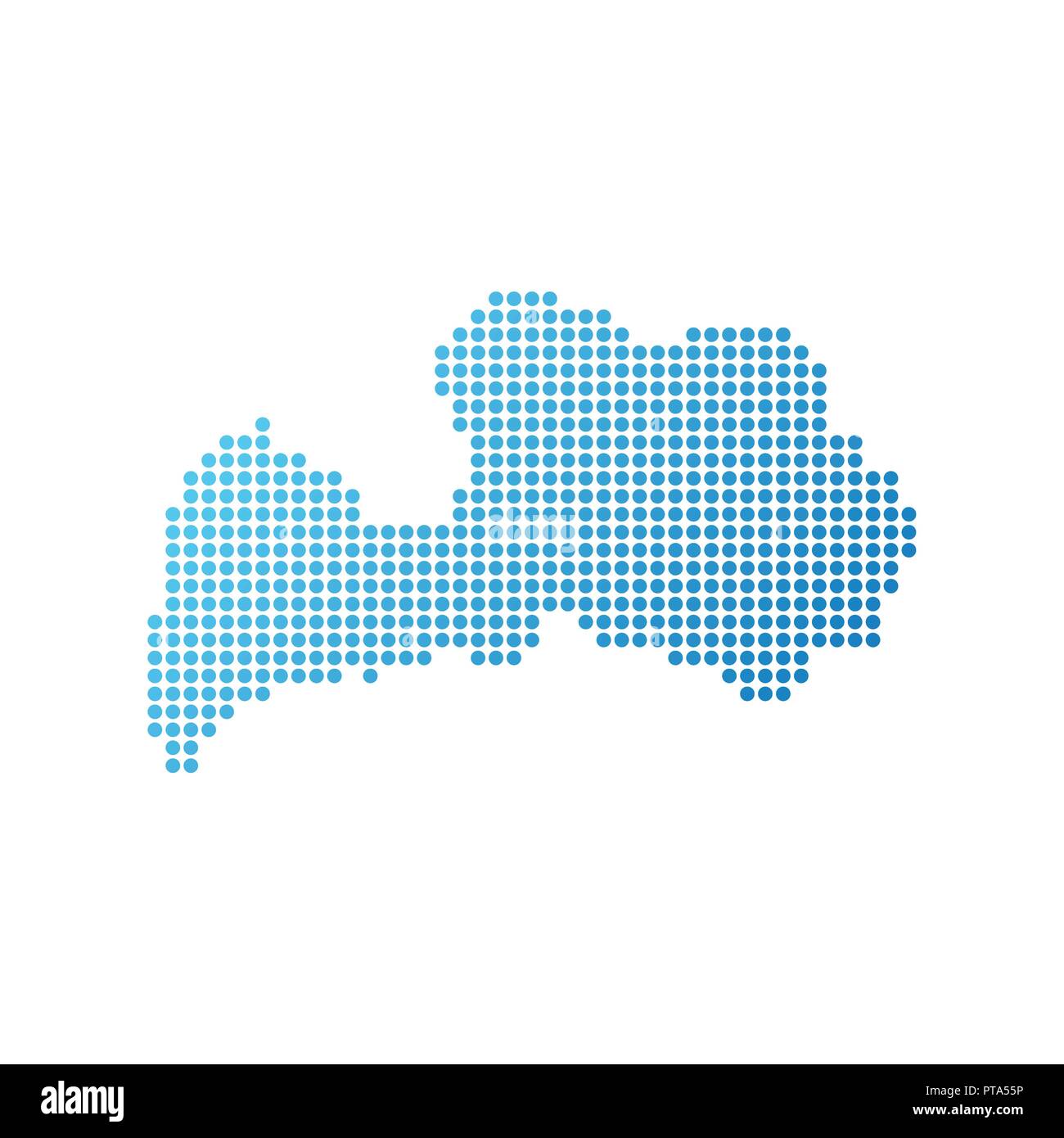 Map of Latvia, Vector Icon in blue modern style Stock Vector Image ...