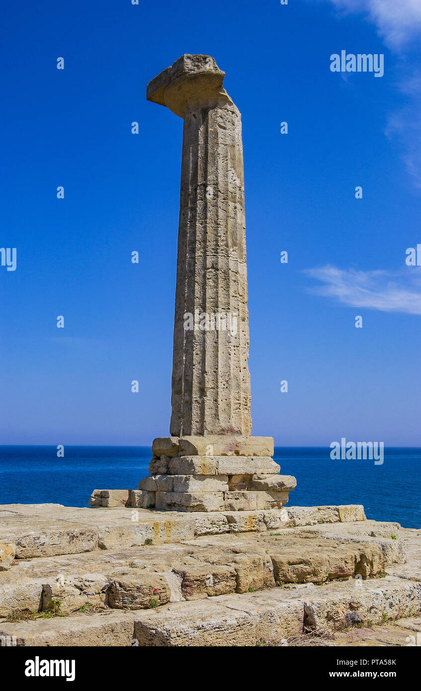 Italy Calabria Capo Colonna - Column of Hera Lacinia Temple Stock Photo ...