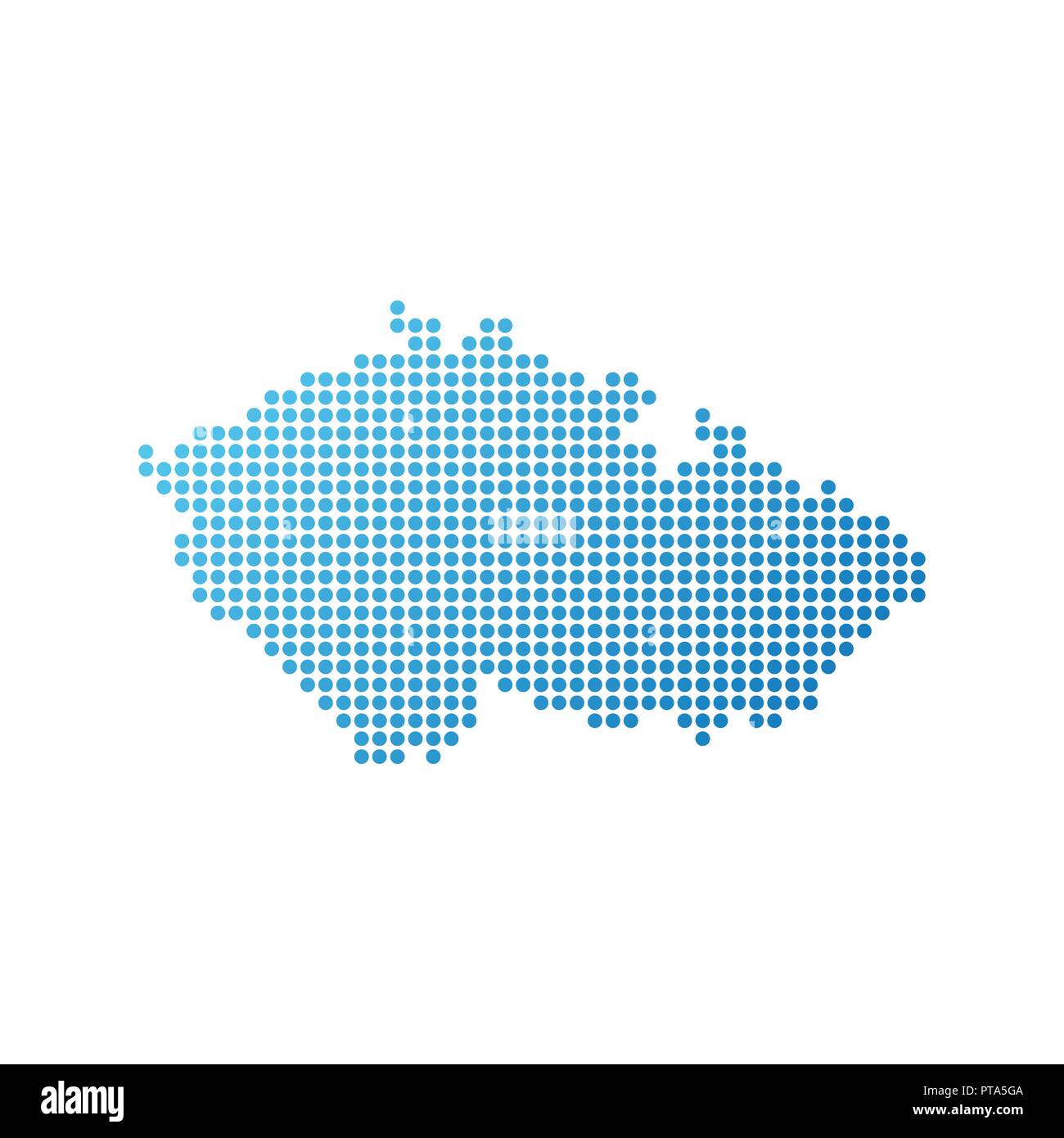 Map of Czech Republic, Vector Icon in blue color Stock Vector Image ...