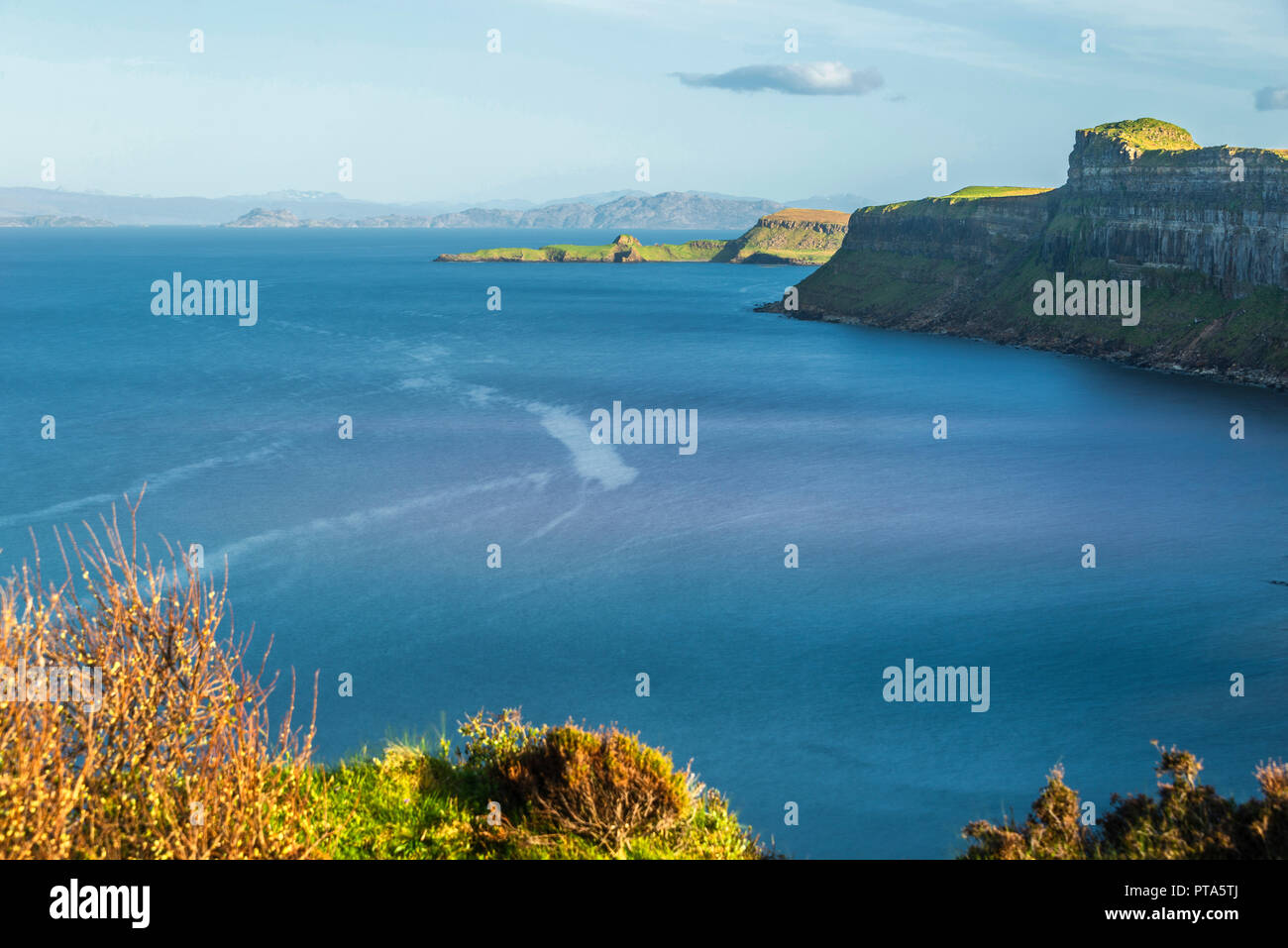 landscape over the isle of skye at Lealt waterfall viewpoint Stock ...