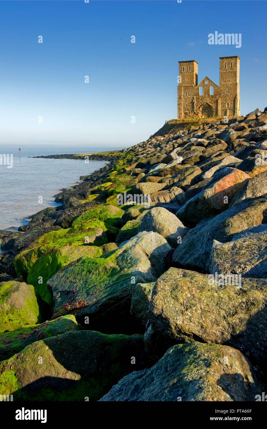 Reculver church towers hi-res stock photography and images - Alamy