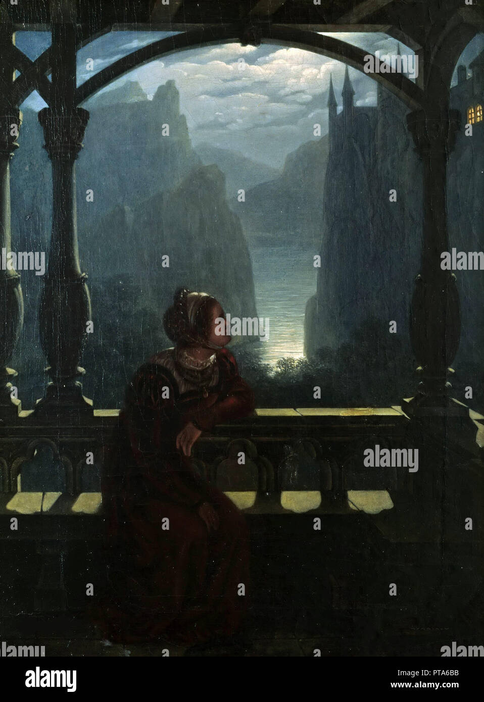 Knight's Castle in the Moonlight, 1817. Creator: Hampe, Carl Friedrich ...