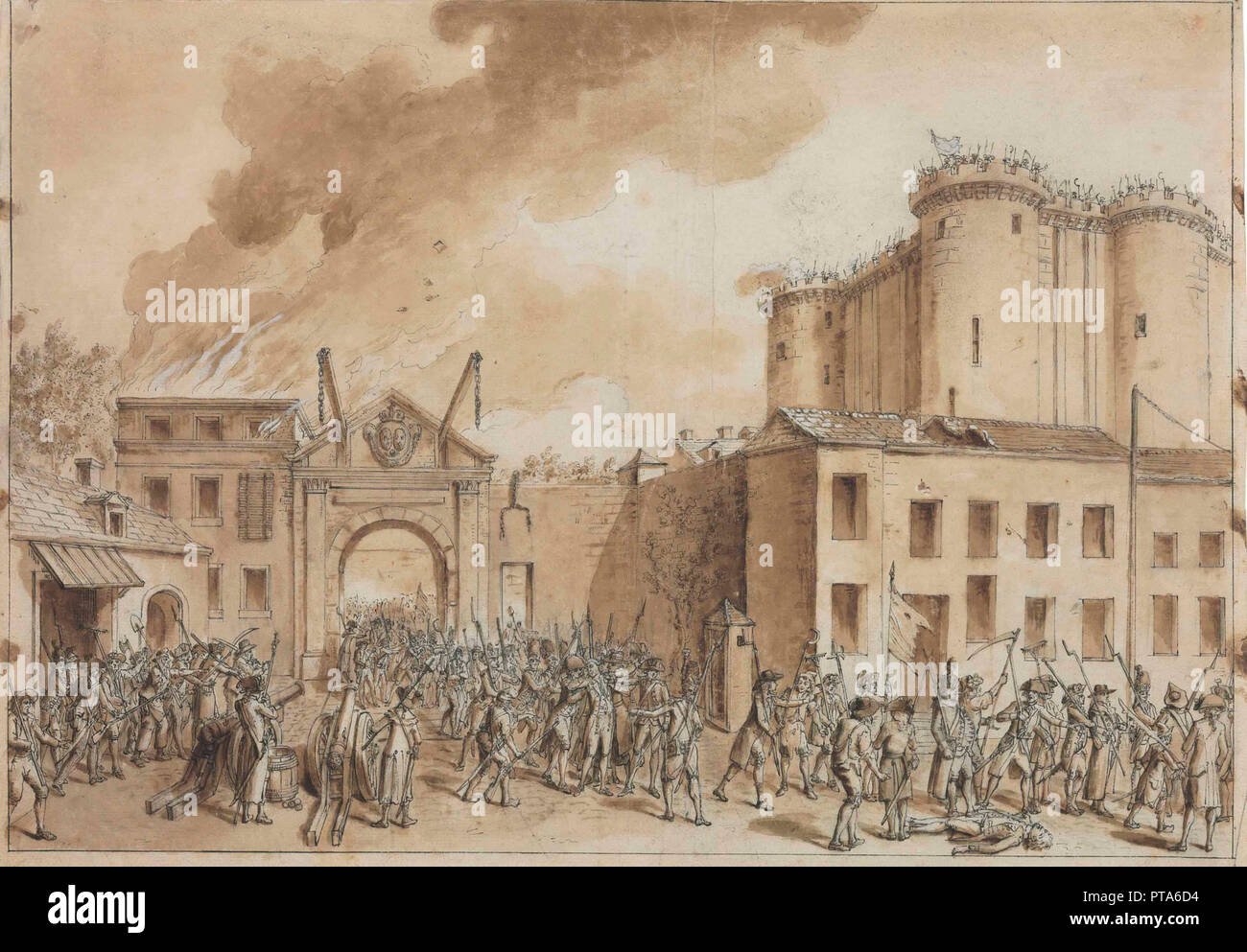 The Storming of the Bastille on 14 July 1789. Creator: Desrais, Claude ...
