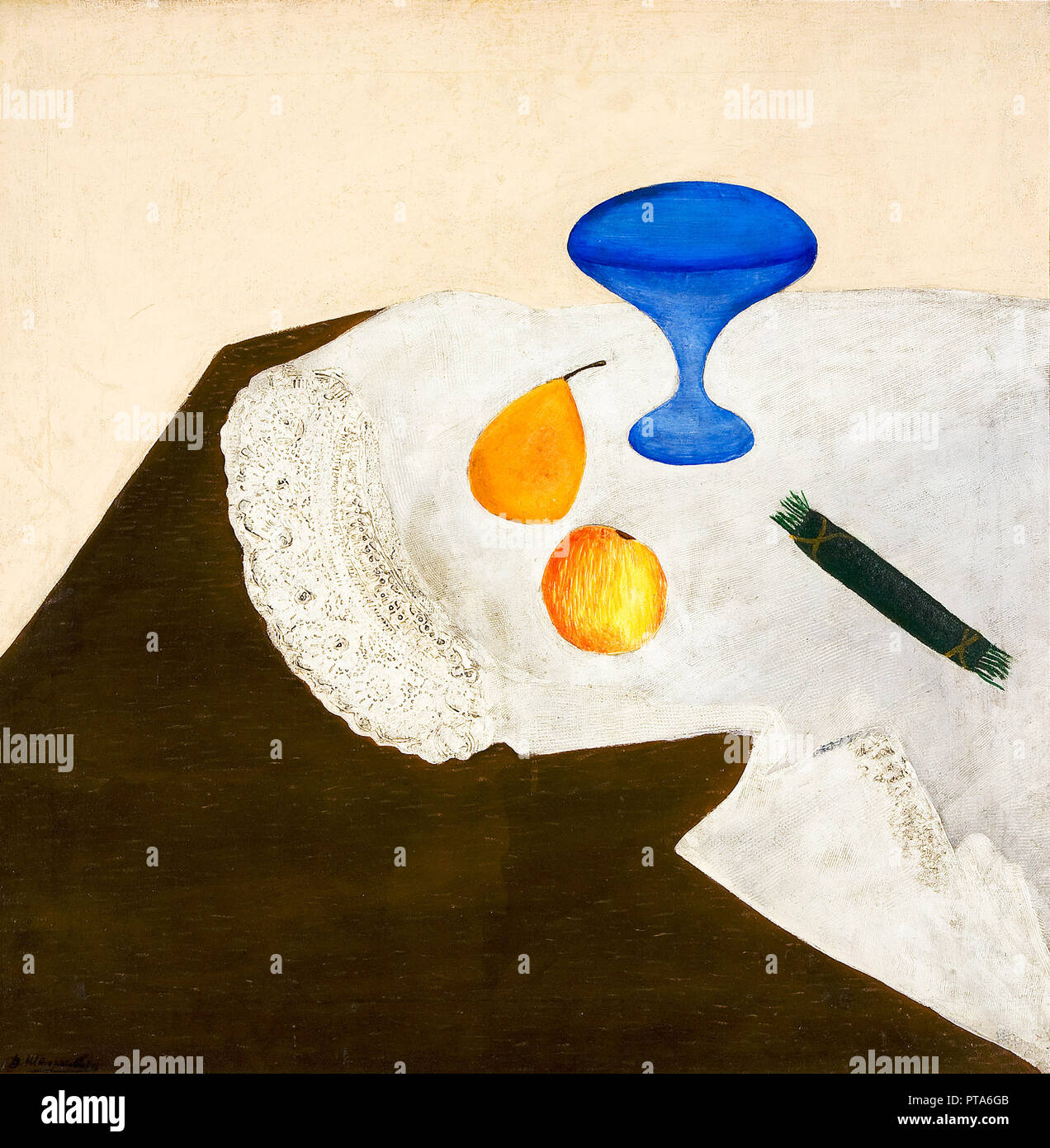 Still life with blue vase, 1919. Creator: Sterenberg, David Petrovich ...