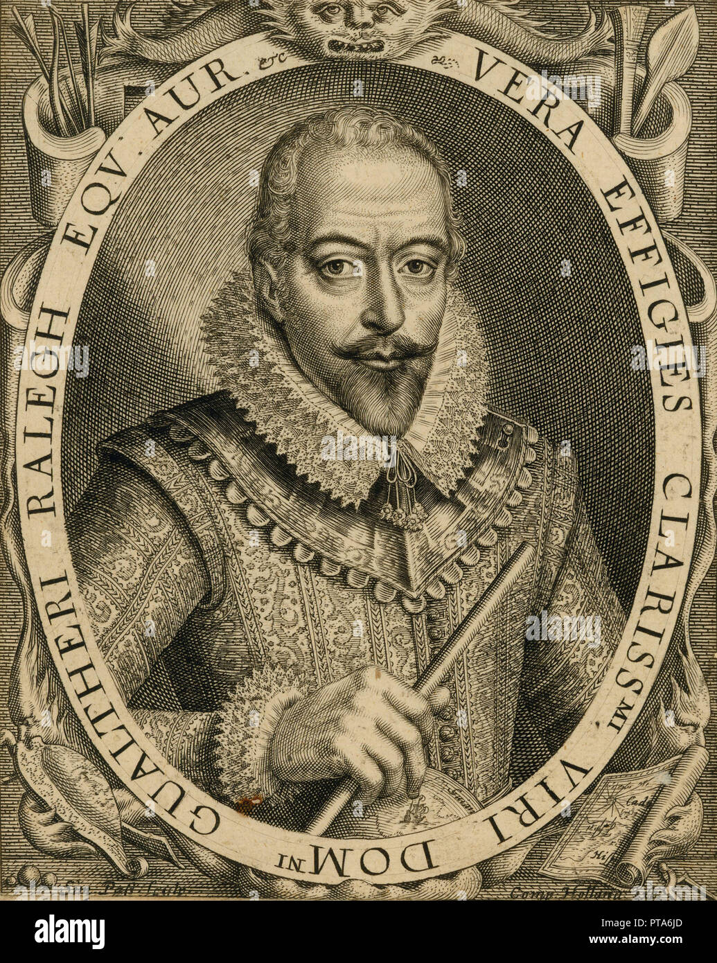 Portrait of Sir Walter Raleigh, 1596. Creator: Anonymous Stock Photo ...