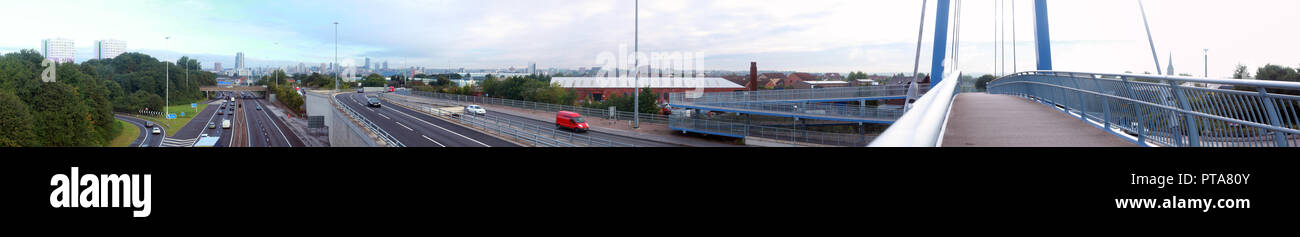 Leeds motorway footbridge hi-res stock photography and images - Alamy