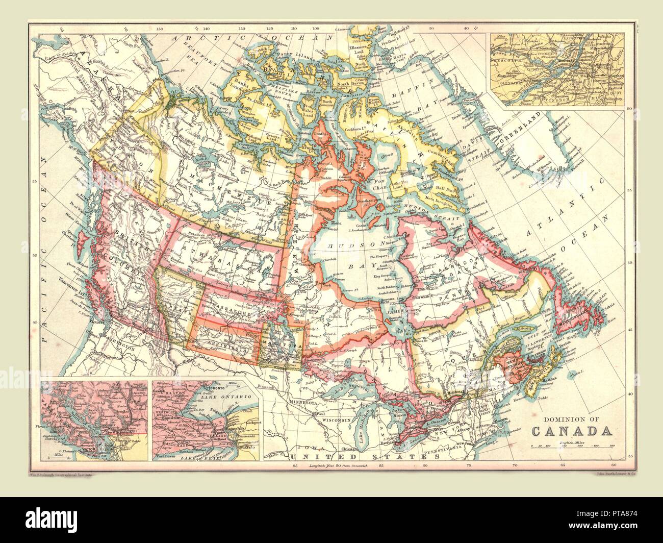 Map of the Dominion of Canada, 1902. Creator: Unknown Stock Photo - Alamy