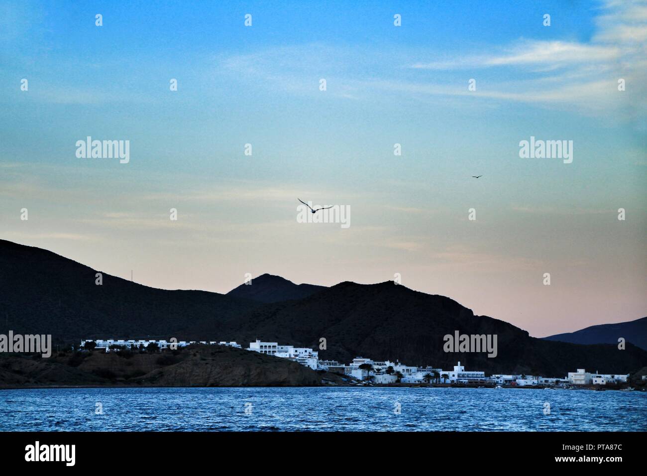 Sunset on the beach in Cabo de Gata, Almeria, Spain Stock Photo - Alamy