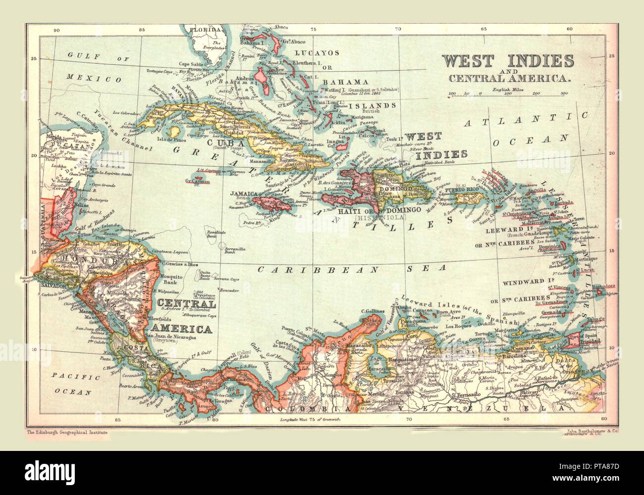 West indies map hi-res stock photography and images - Alamy